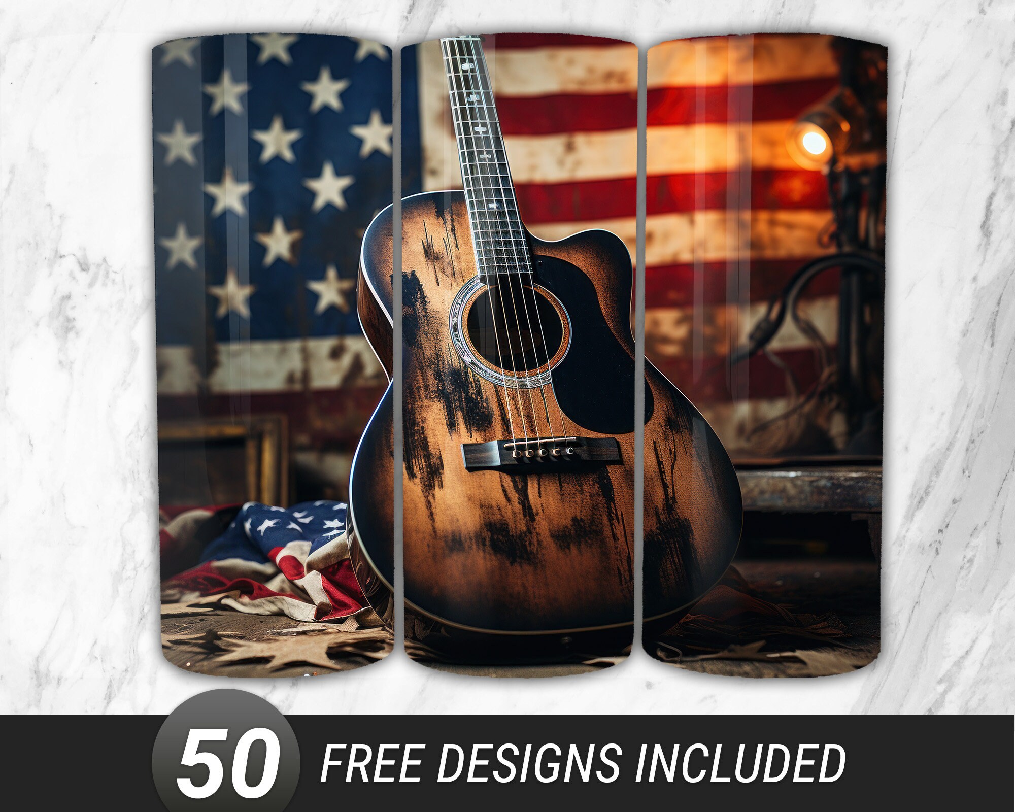 Acoustic Guitar Tumbler Wrap PNG, American Guitar Wrap, Gift for Him ...