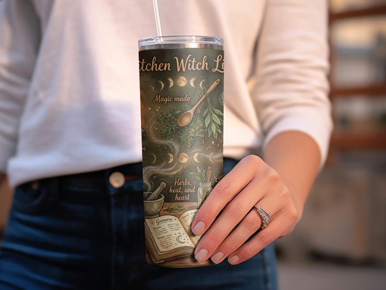 Kitchen Witch Life Digital, Cauldron Grimoire Art, Witchcraft Digital ...