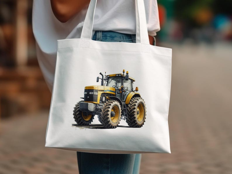 Yellow Tractor Digital Download, Farm Vehicle PNG, High Resolution ...