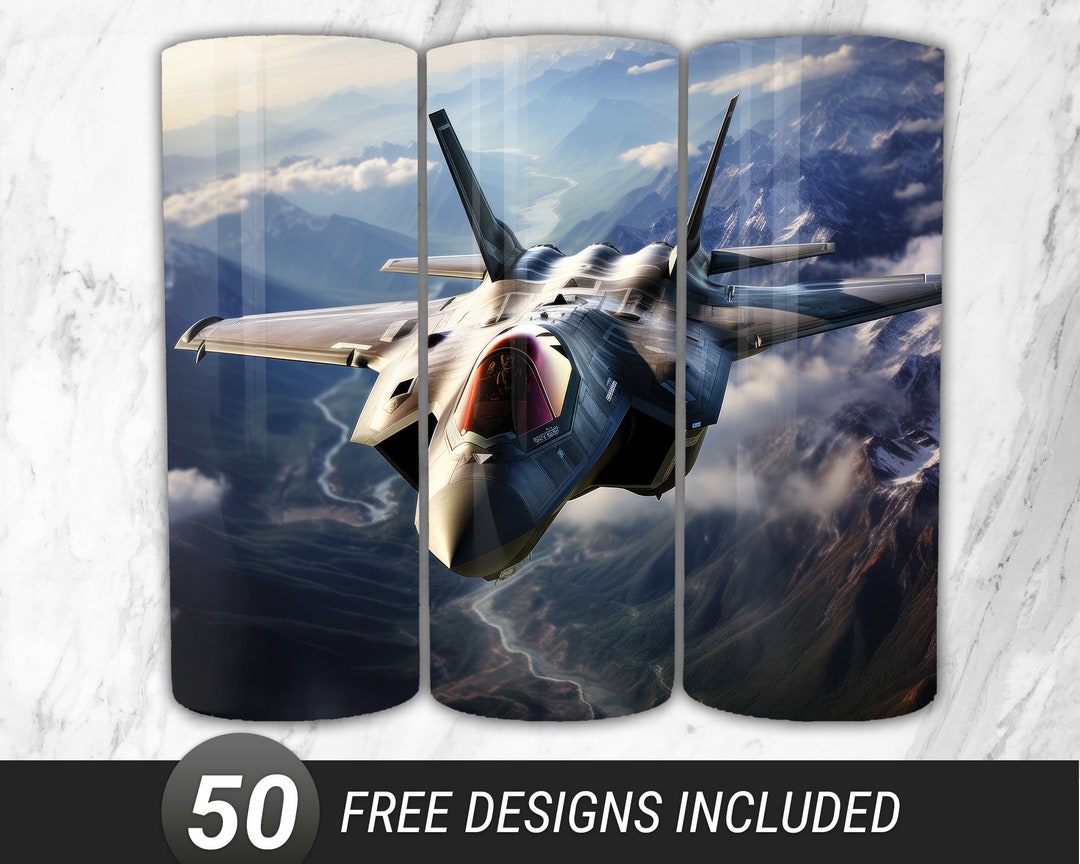 Fighter Jet Tumbler Wrap: Air Force Aviation Sublimation (PNG Digital ...