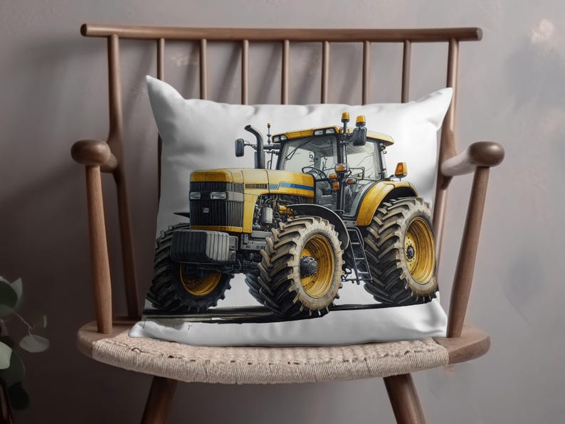 Yellow Tractor Digital Download, Farm Vehicle PNG, High Resolution ...