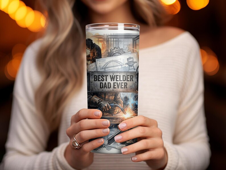 Best Welder Dad Ever Tumbler Wrap 20oz Digital Design for Straight ...