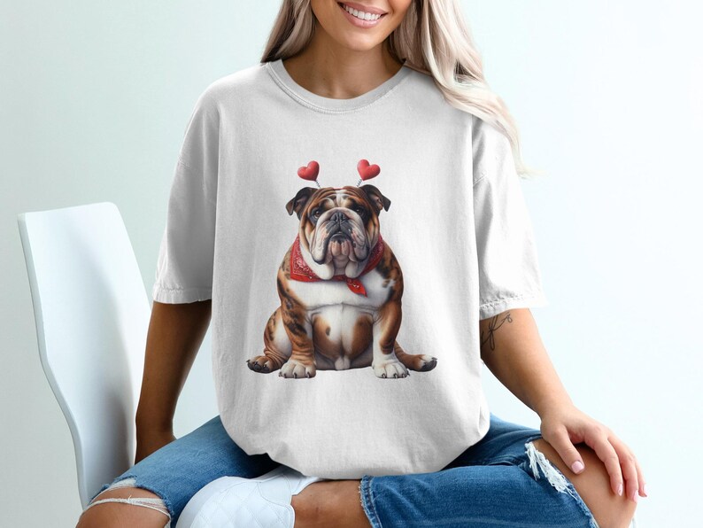 Valentines Bulldog Png, Dog Hearts Digital Download, Transparent Png ...