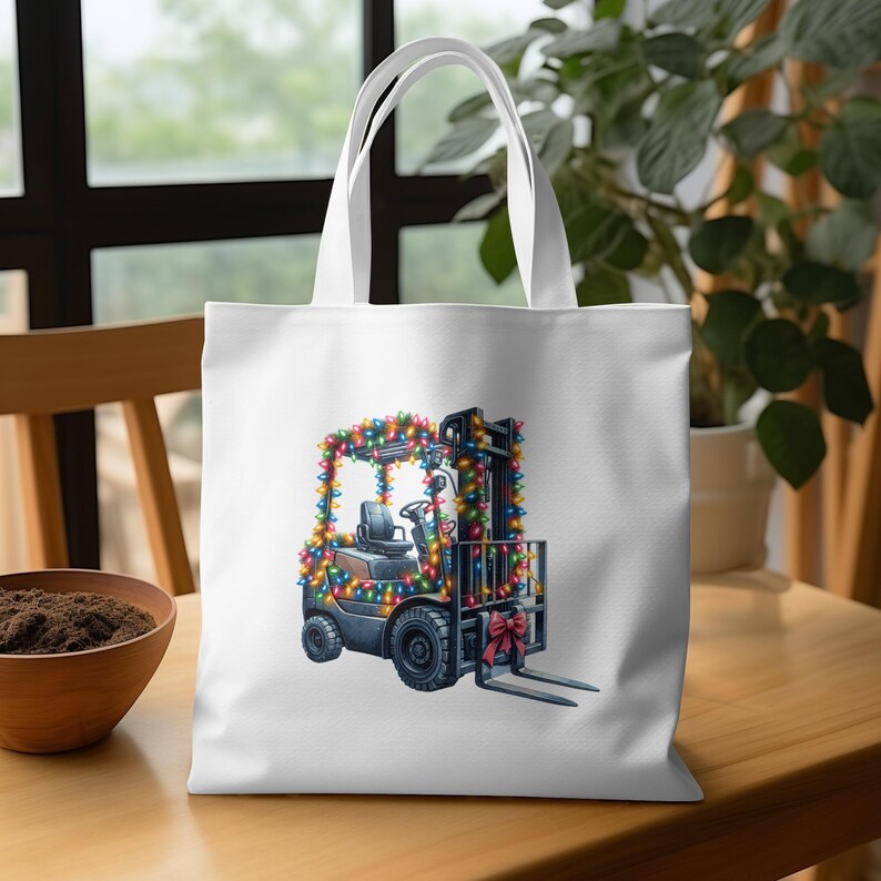 Christmas Forklift PNG Clipart, Holiday Loader With Lights (digital ...