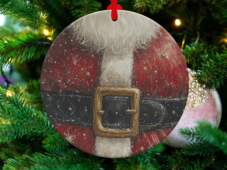 Santa Claus Belt Ornament PNG: Festive Christmas Design (digital ...