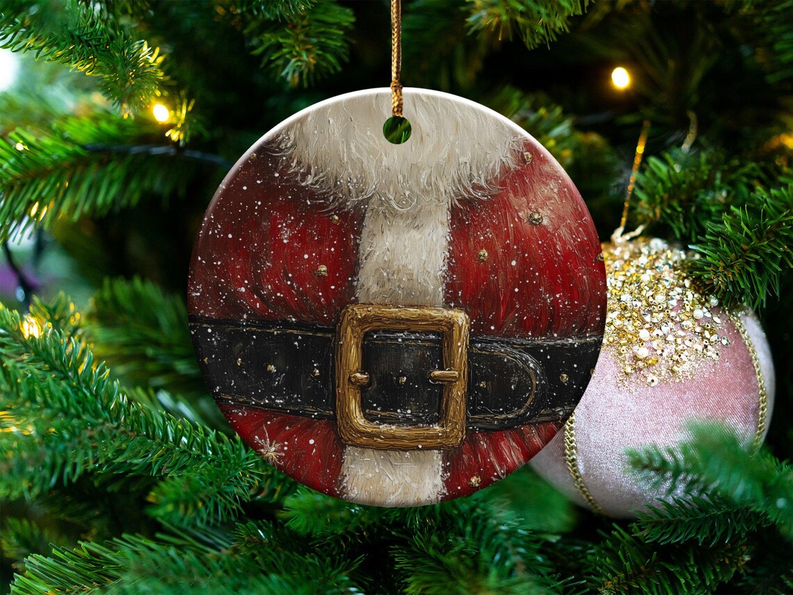 Santa Claus Belt Ornament PNG: Festive Christmas Design (digital ...
