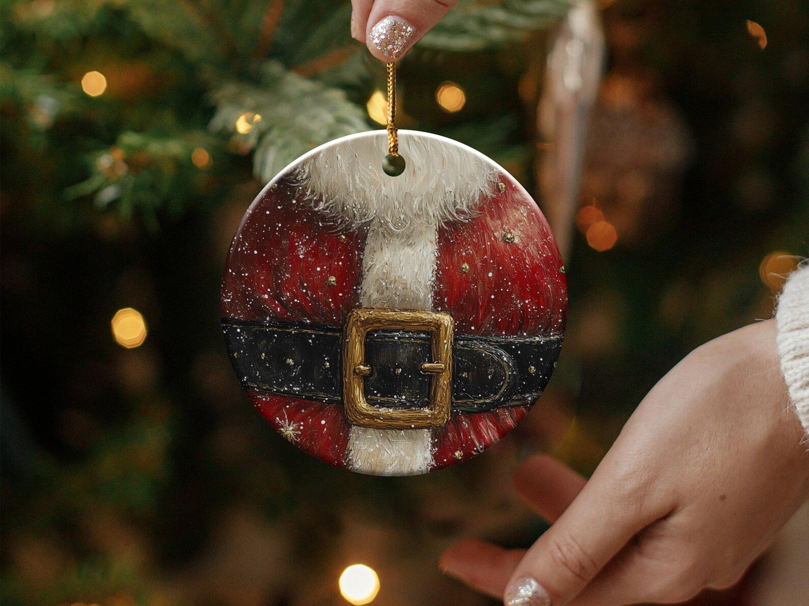 Santa Claus Belt Ornament PNG: Festive Christmas Design (digital ...