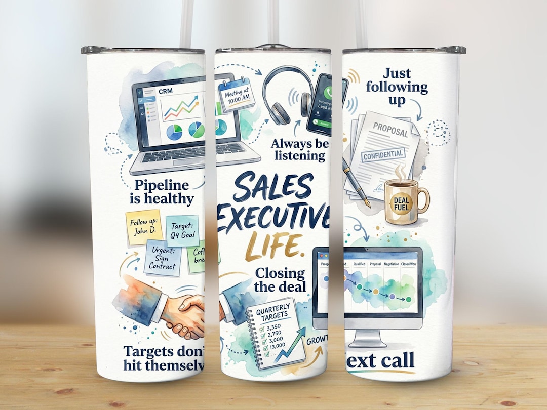Sales Executive Life Digital Download, Watercolor Clipart, Tumbler Wrap ...