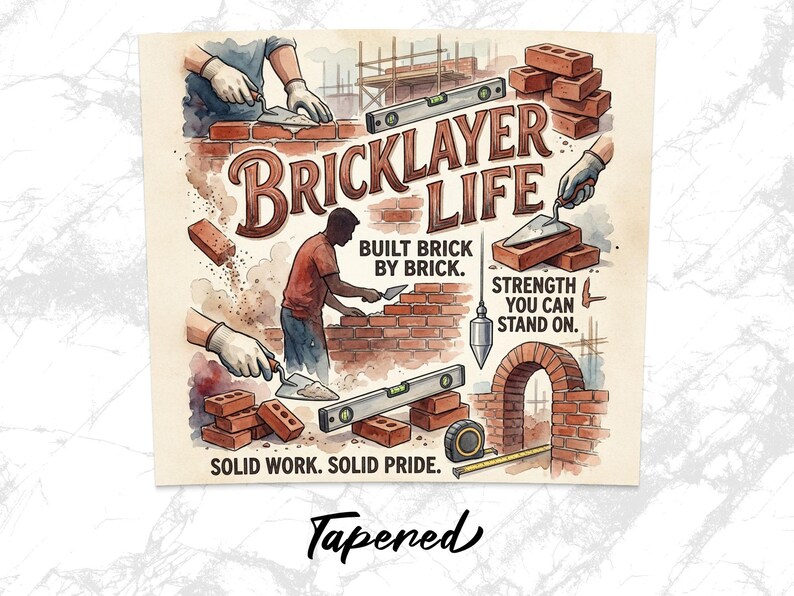 Bricklayer Life Digital Download, High-resolution Tumbler Wrap ...