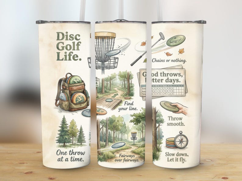 Disc Golf Tumbler Wrap, Digital Download, Golf Life Png, Golf Lover ...