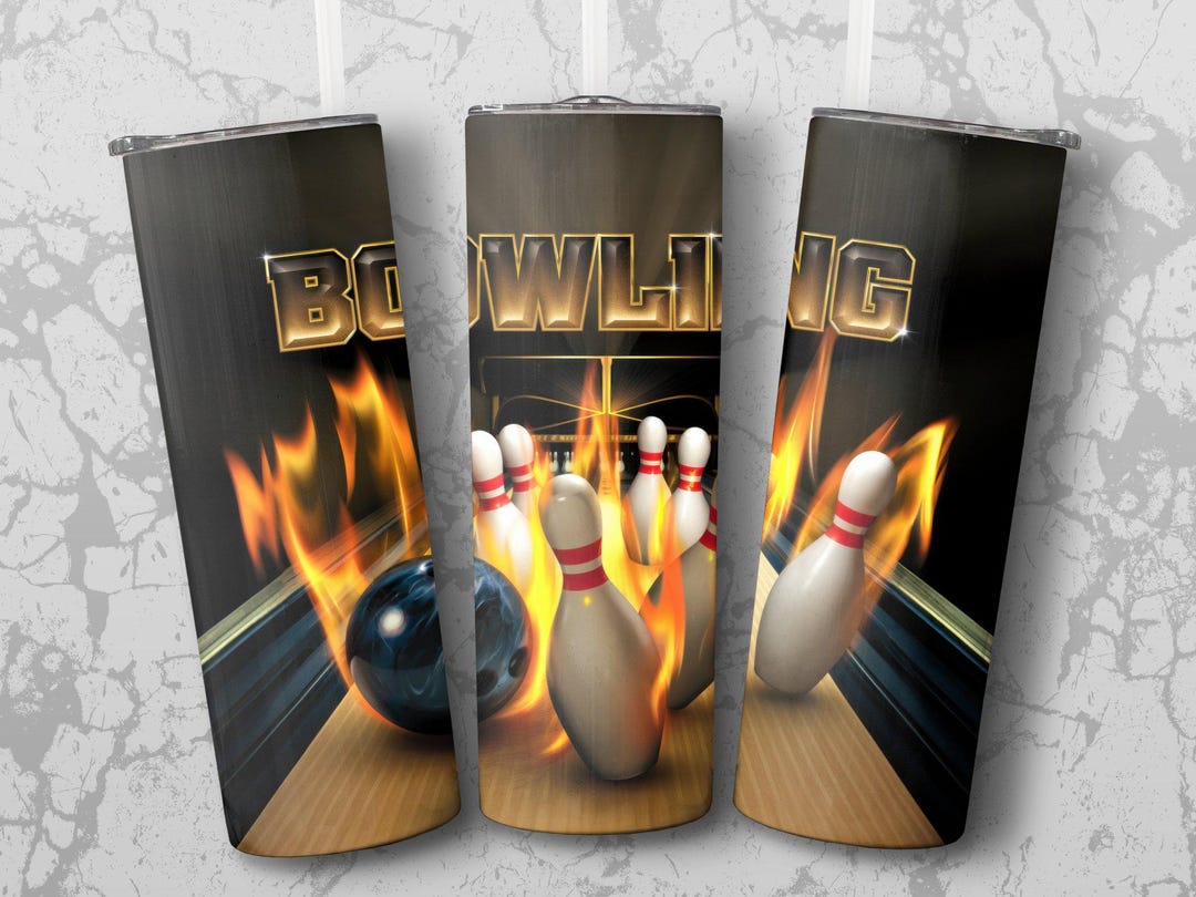 Bowling Pins on Fire Tumbler: Tapered & Straight (digital Download) - Etsy