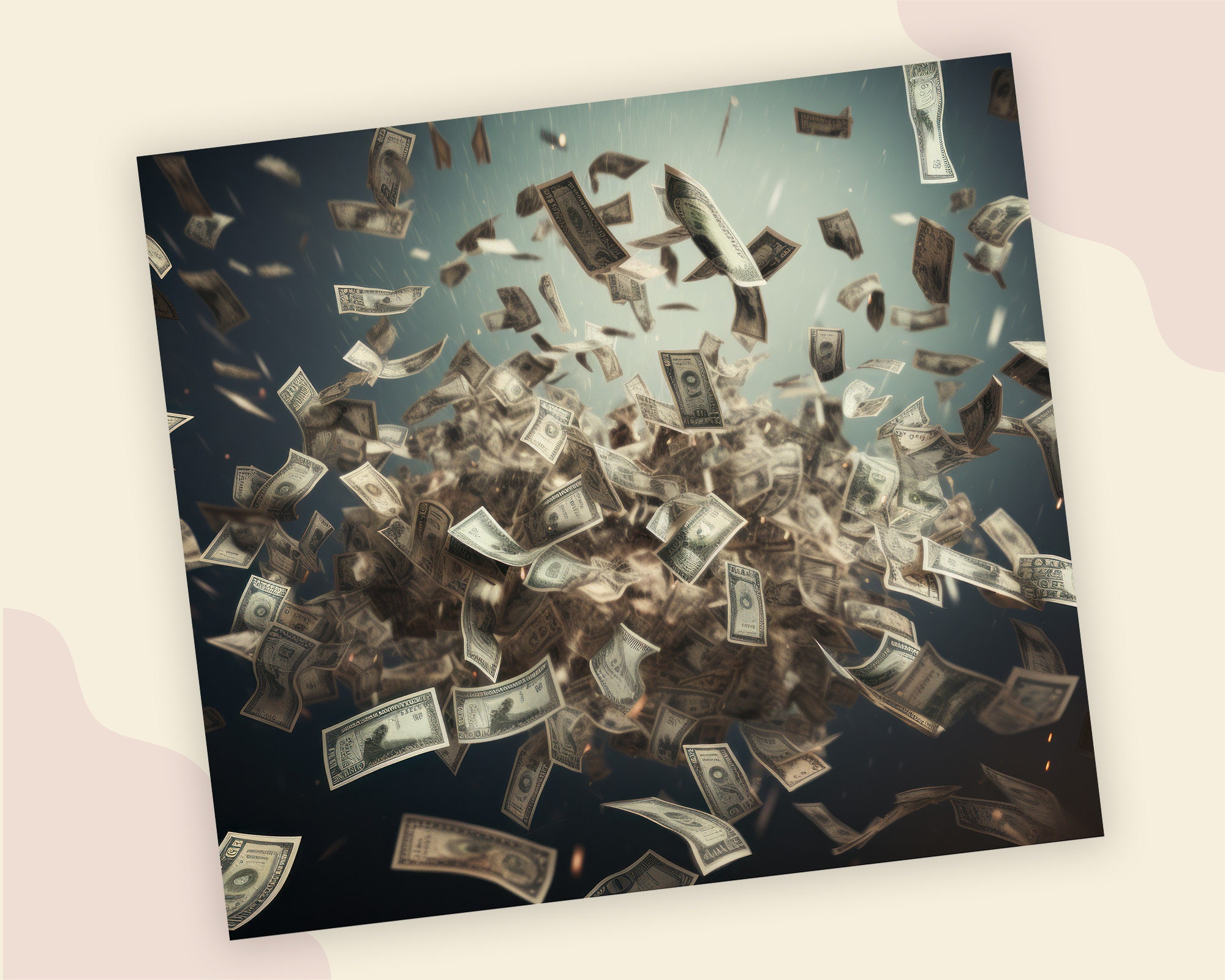 Money Tumbler PNG Wrap: 20oz Skinny Tumbler Design (digital Download ...