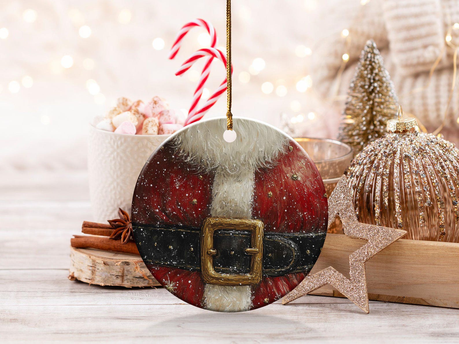 Santa Claus Belt Ornament PNG: Festive Christmas Design (digital ...