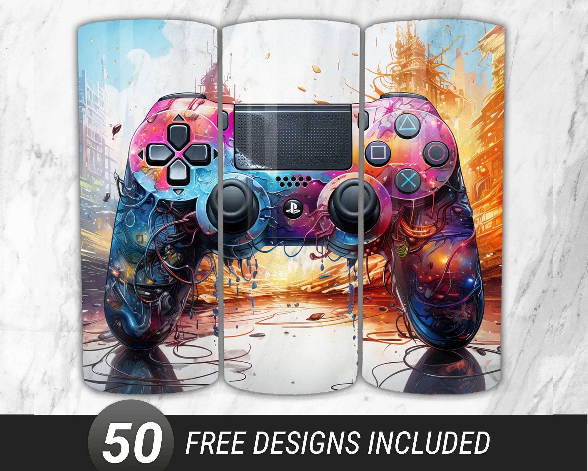 Video Game Controller Tumbler Wrap PNG Gamer Tumbler Wrap - Etsy
