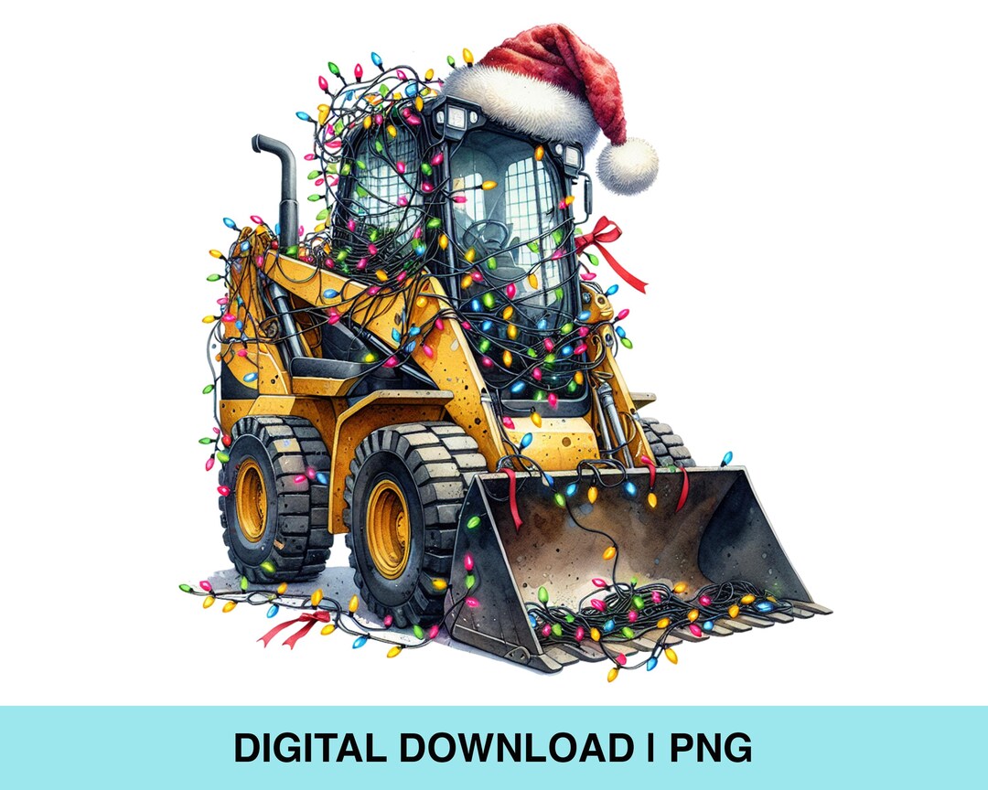 Christmas Skid Steer PNG, Holiday Construction Clipart (digital ...