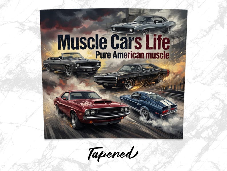 Muscle Car Tumbler Wrap, Digital Download, American Muscle Cars, High ...