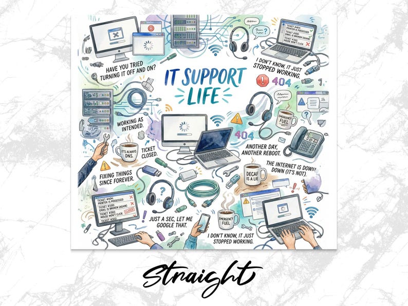 IT Support Life Digital Download, Funny Tech Support Tumbler Wrap, 300 ...