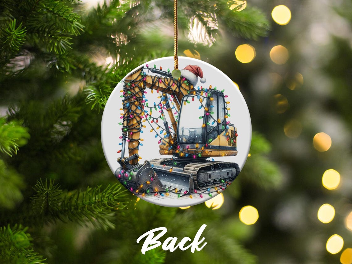Christmas Excavator PNG, Santa Hat Digger, Holiday Lights Clipart ...