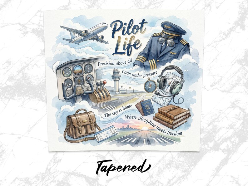 Pilot Life Digital Tumbler Wrap, Airplane Design, High-resolution 300 ...