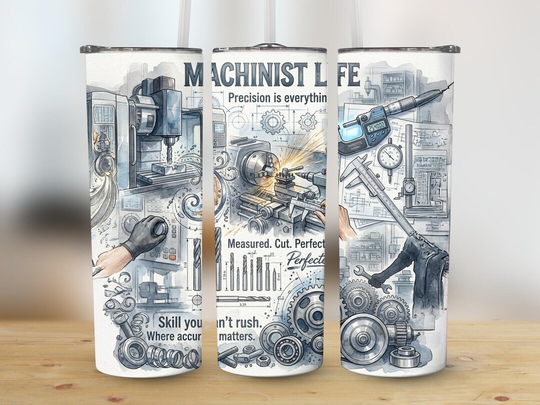 Machinist Life Digital Tumbler Wrap, Precision is Everything, Tools ...