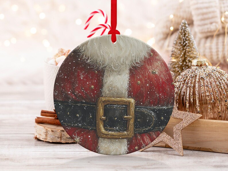 Santa Claus Belt Ornament PNG: Festive Christmas Design (digital ...