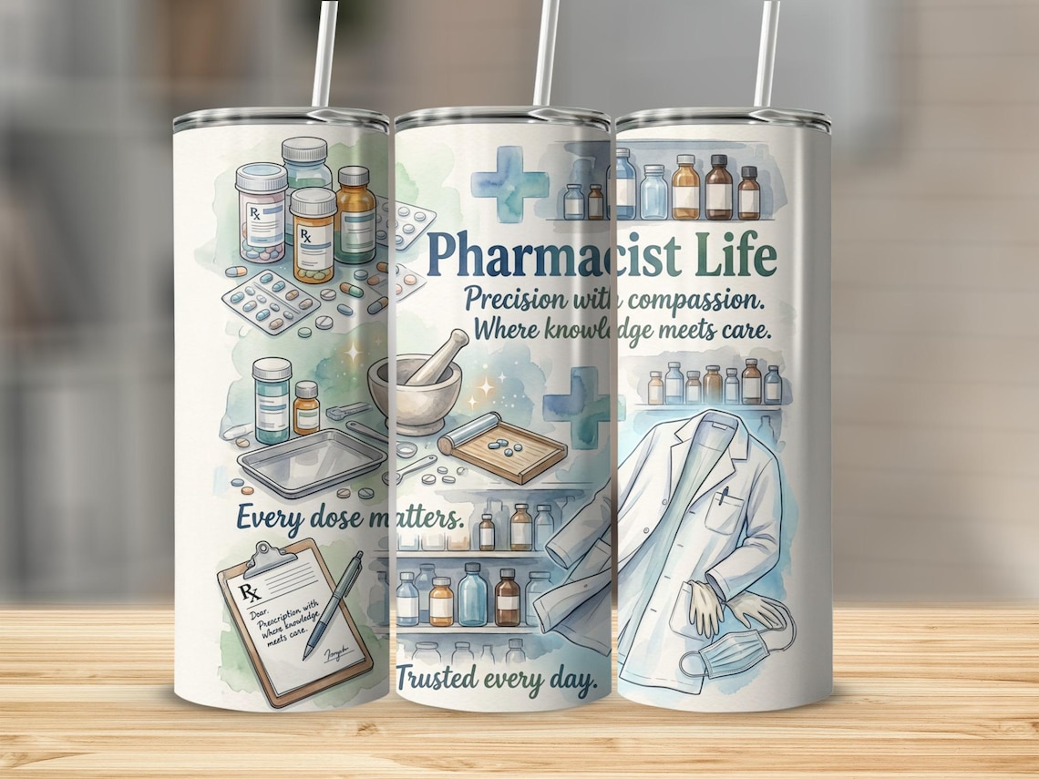 Pharmacist Life Digital Download, Watercolor Pharmacy Art, Straight and ...