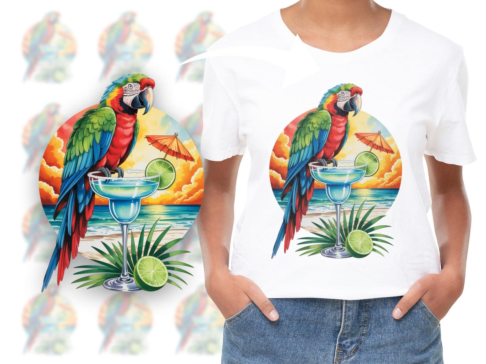 Parrot Cocktail PNG Bundle: Tropical Bird Clipart (digital Download - Etsy