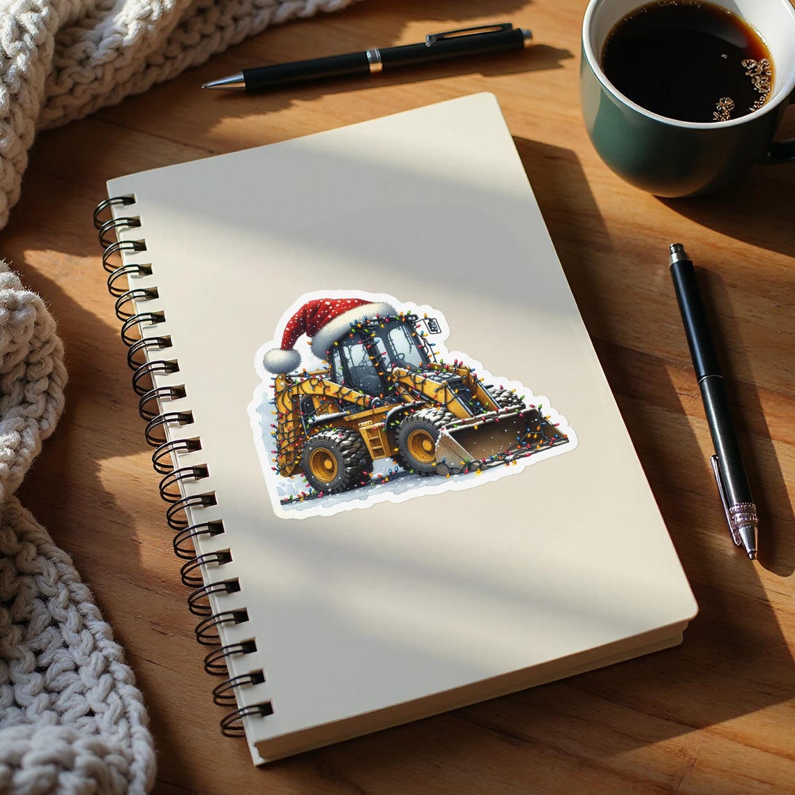 Christmas Backhoe PNG, Santa Hat Excavator Clipart (digital Download ...
