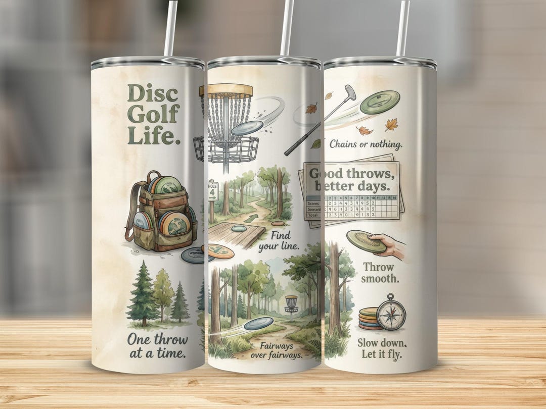 Disc Golf Tumbler Wrap, Digital Download, Golf Life Png, Golf Lover ...