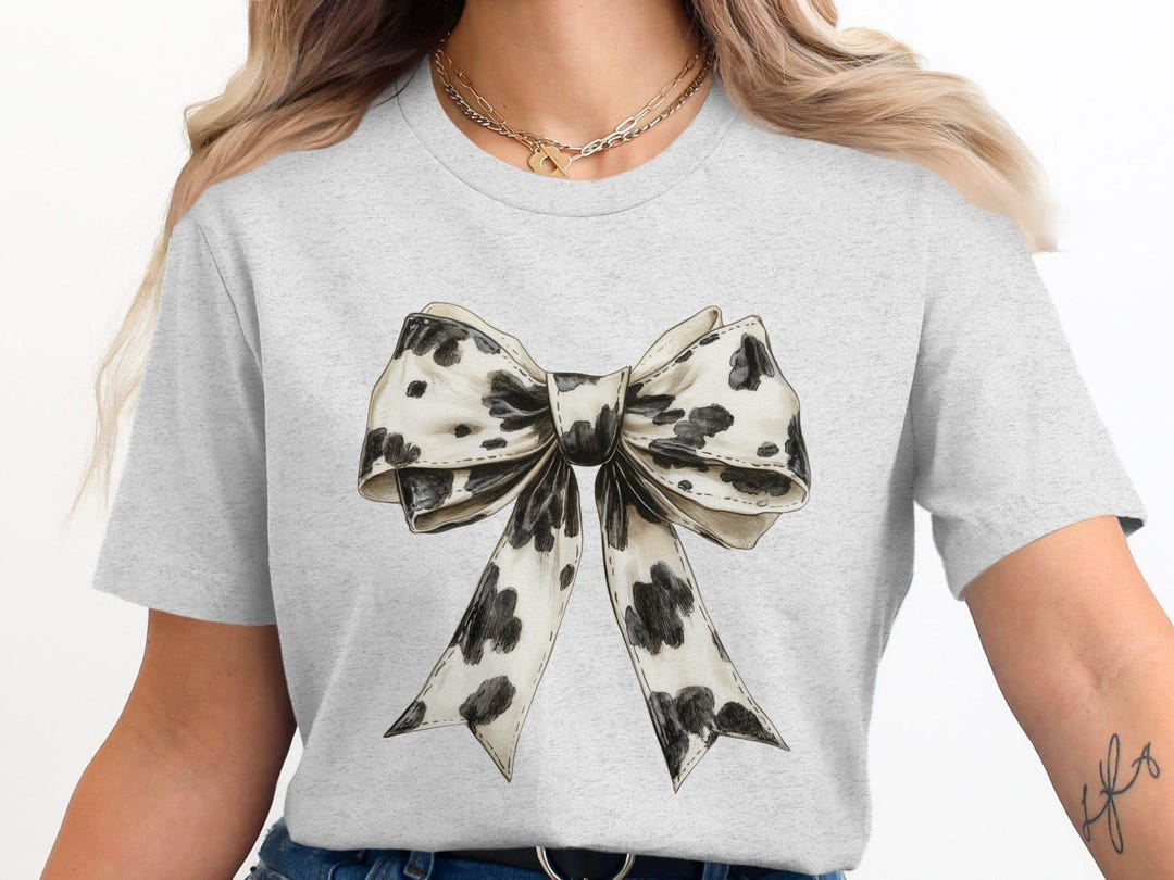 Coquette Cow Print Bow PNG Design (digital Download) - Etsy