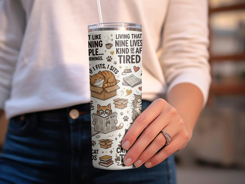 Grumpy Cat Quotes 20oz Tumbler Wrap PNG | Funny Cat Lover Digital ...