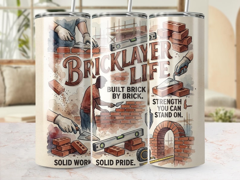 Bricklayer Life Digital Download, High-resolution Tumbler Wrap ...