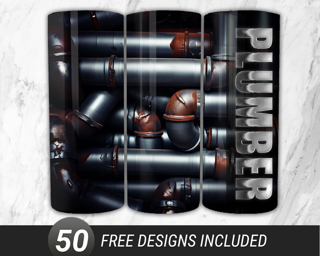 Plumber Tumbler Wrap: 20oz Skinny Sublimation Design (PNG Digital File ...