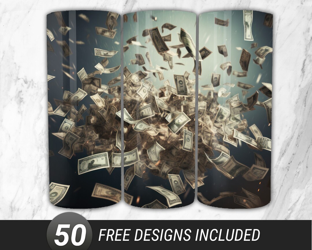Money Tumbler PNG Wrap: 20oz Skinny Tumbler Design (digital Download ...