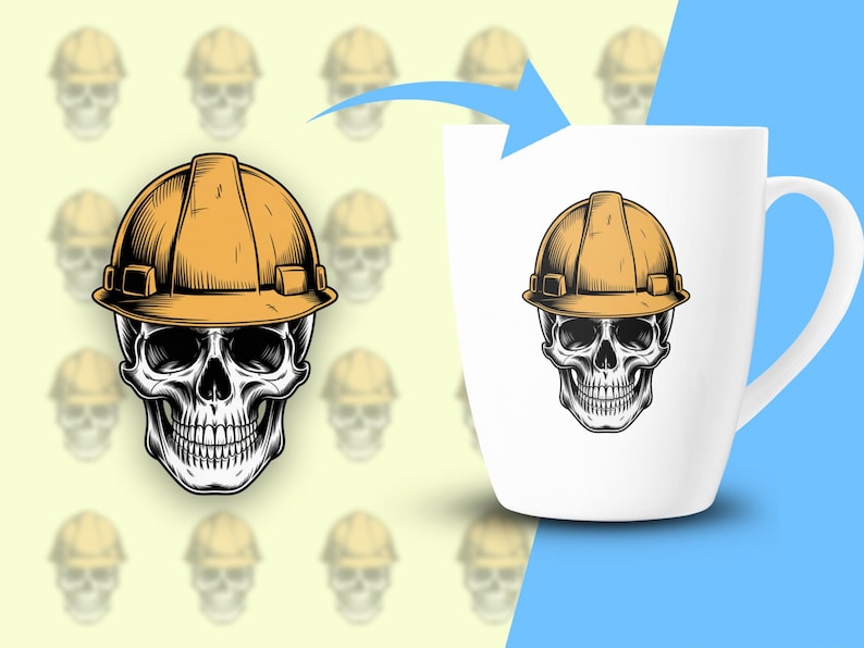 Skull Hard Hat PNG Bundle: Construction Worker Clipart (commercial Use ...