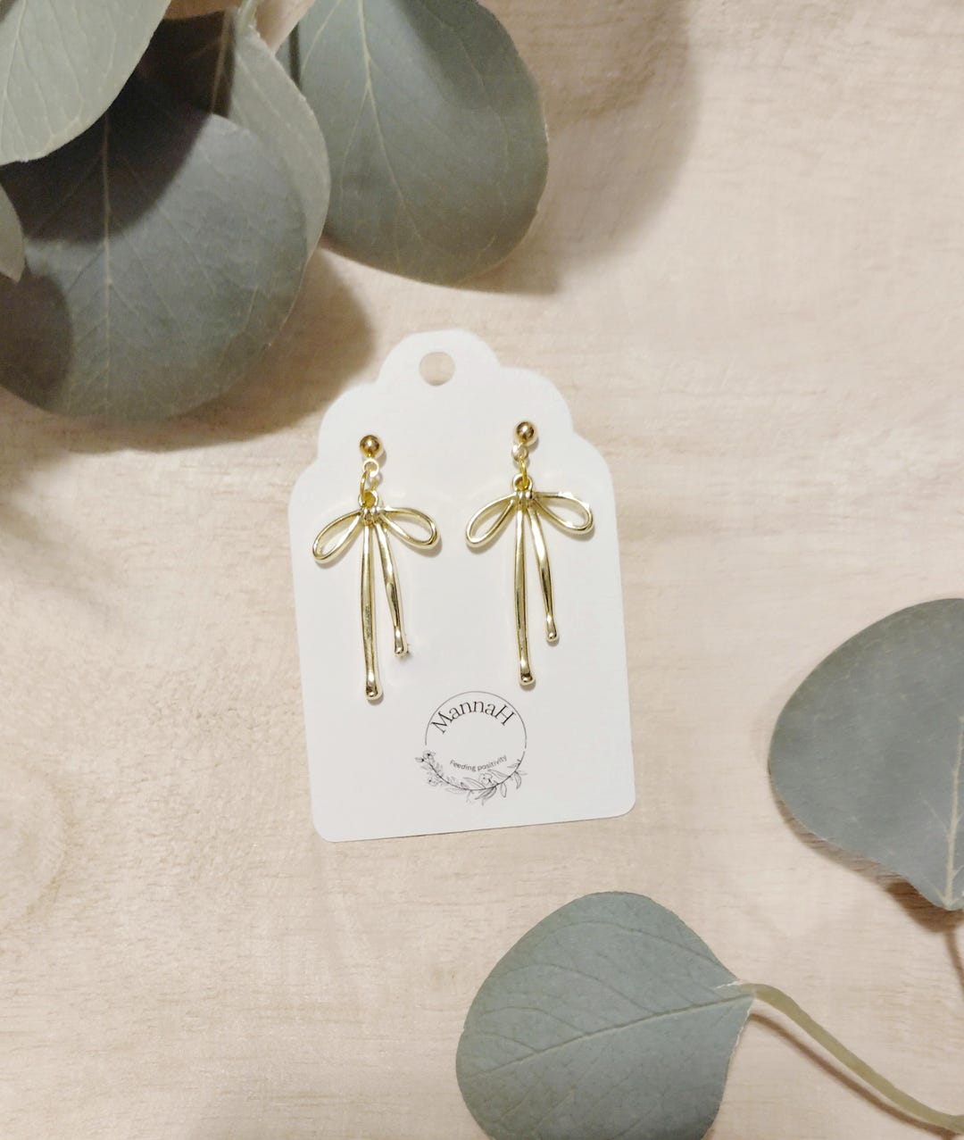 Gold Bow Charm Earrings, Trendy Earrings, Gold Bow Charm, Gift Ideas ...