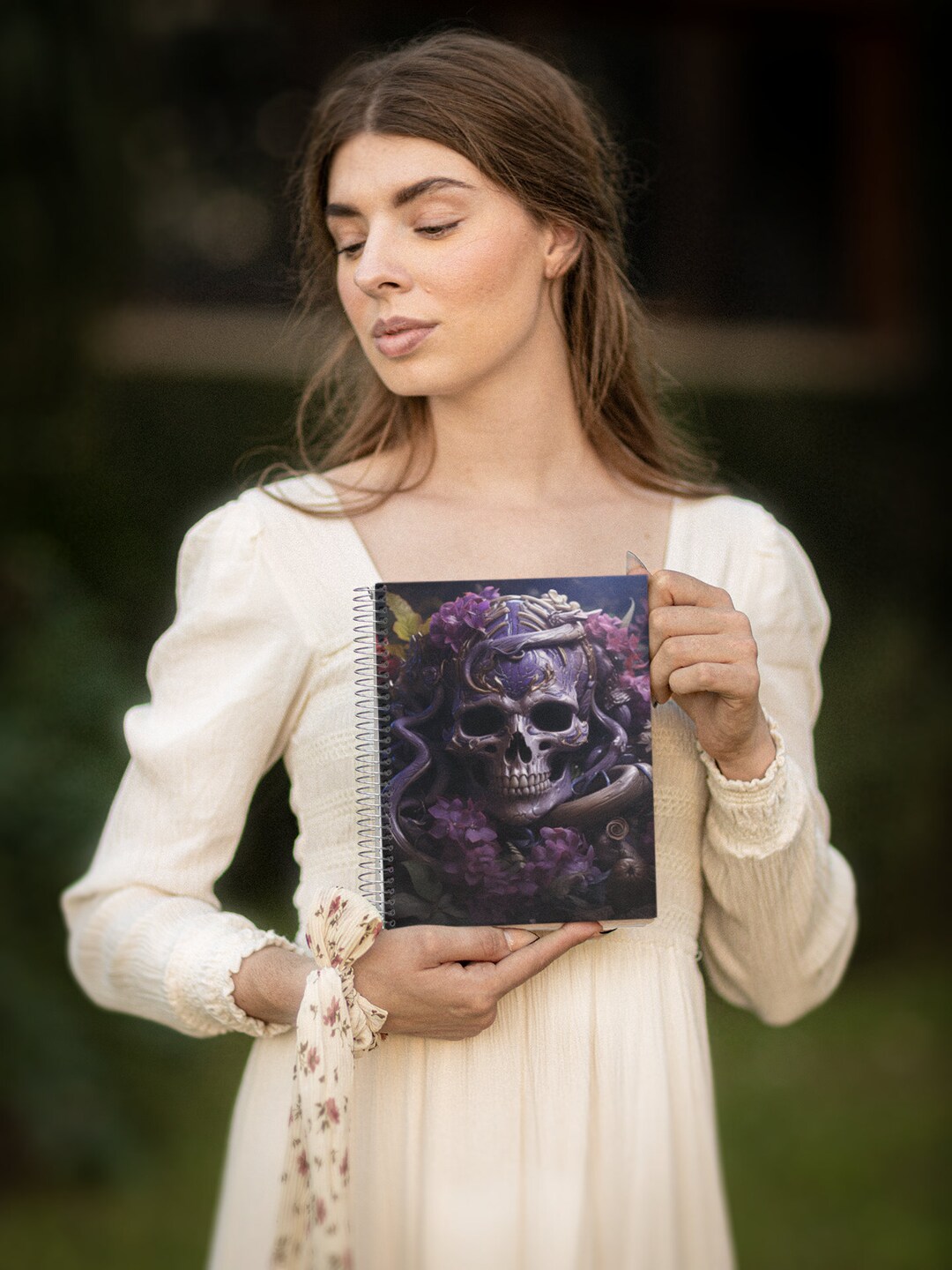 Spiral Bound Notebook Purple Skull Journal Blank Pages High - Etsy