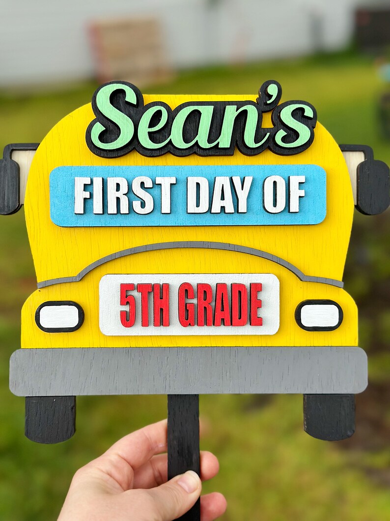 Customized First and Last Day of School Wooden Sign Personalized Back ...