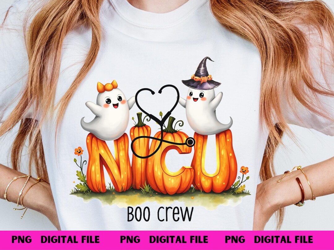 NICU Halloween Shirt Png, Halloween NICU Boo Crew NICU Nurse Design ...