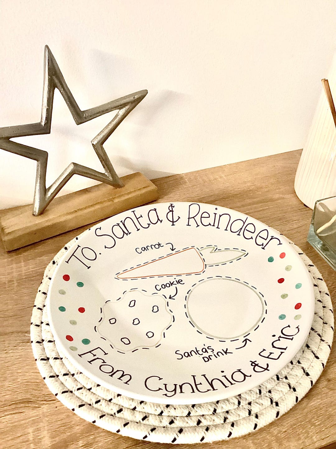 Hand Drawn Christmas Eve Plate Treats for Santa and Reindeer ...