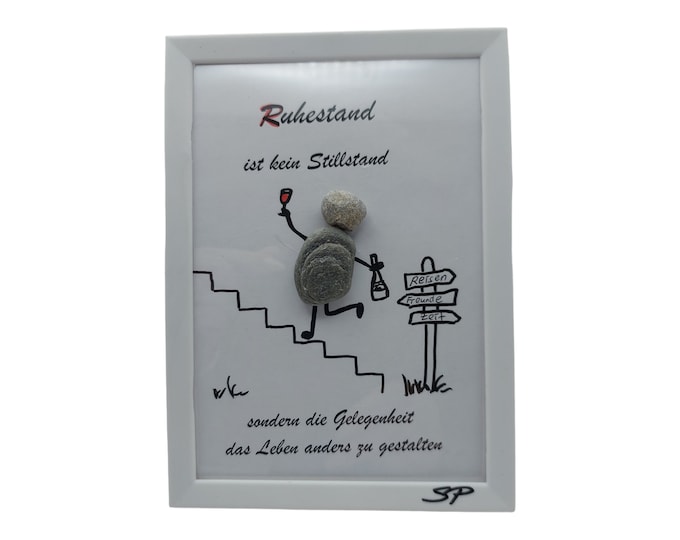 Steinbild / Bild / Geschenk / Abschied /Rente /Rentner / Ruhestand ...