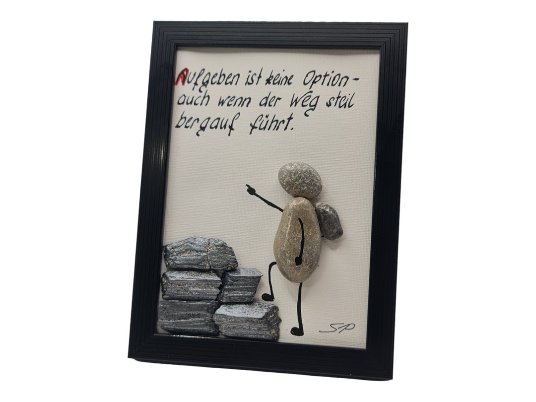 Stone Picture "give Up", Gift Idea, Decoration, Picture With Quote ...
