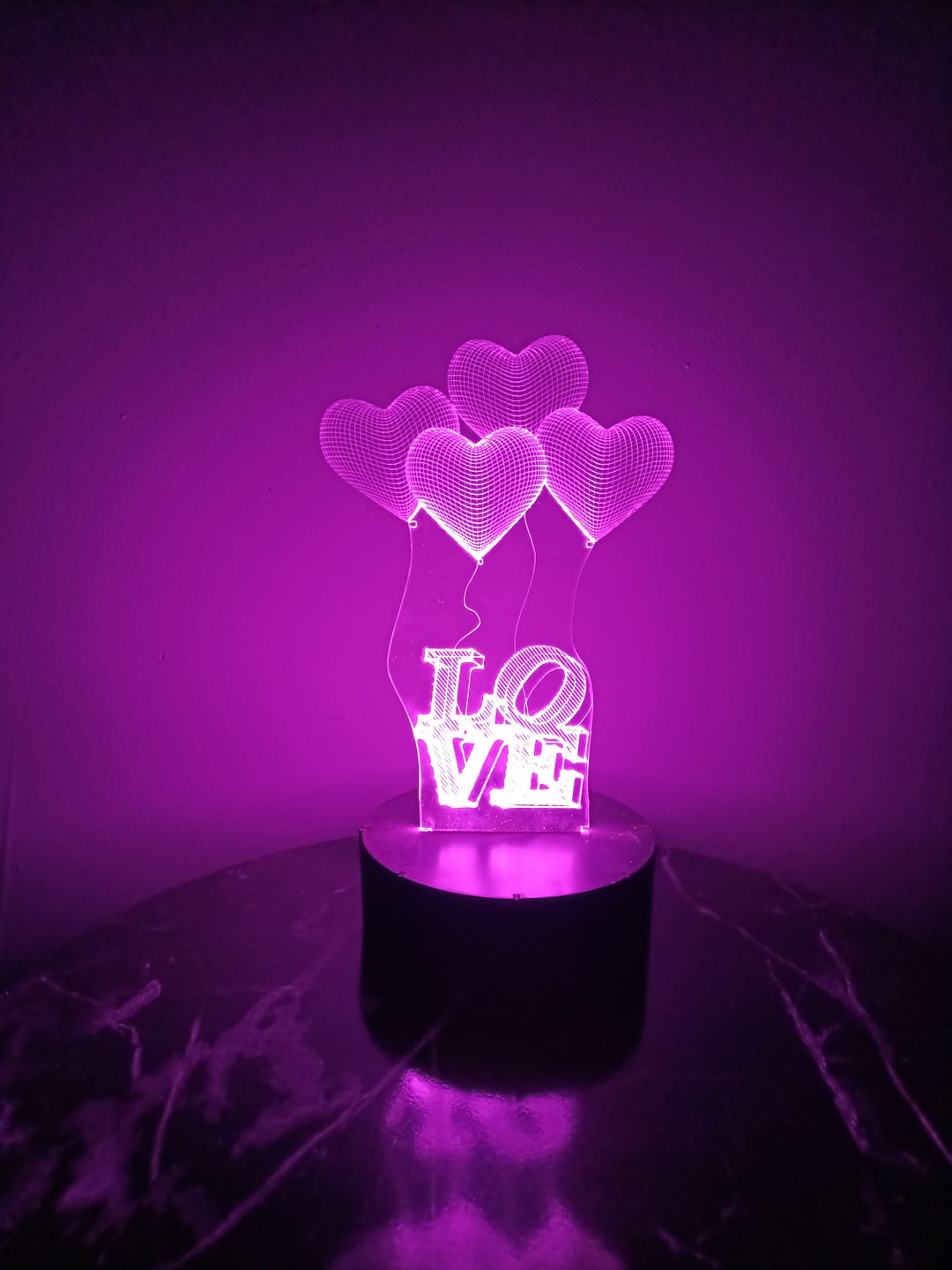 Lover Themed Night Light, Heart Night Light, Lover Gift, Desk Lamp - Etsy