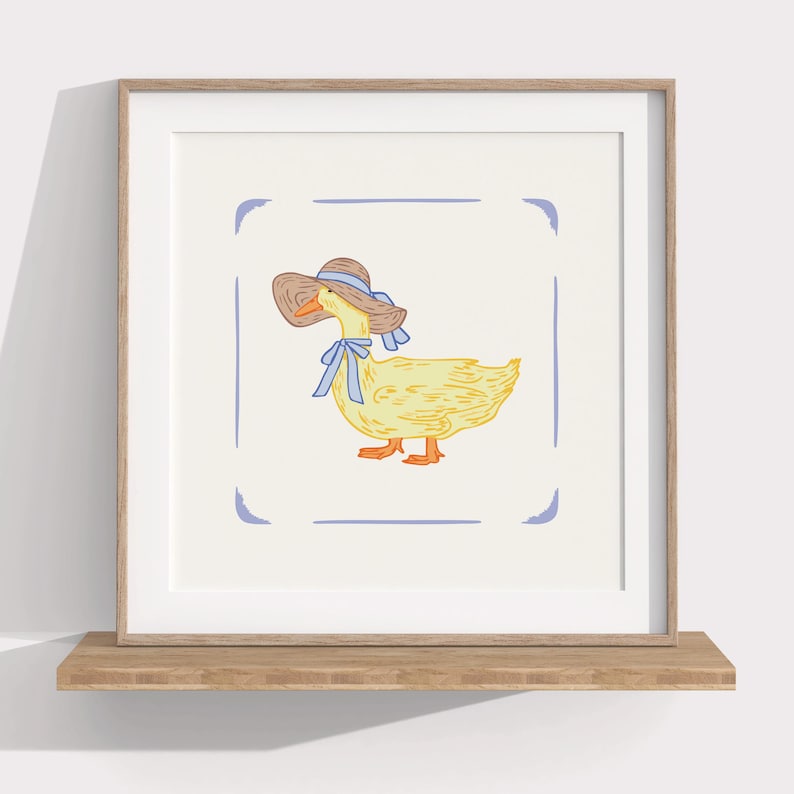 Vintage Painted Yellow Duck Art for Nurseries and Bathrooms, Kids Room ...