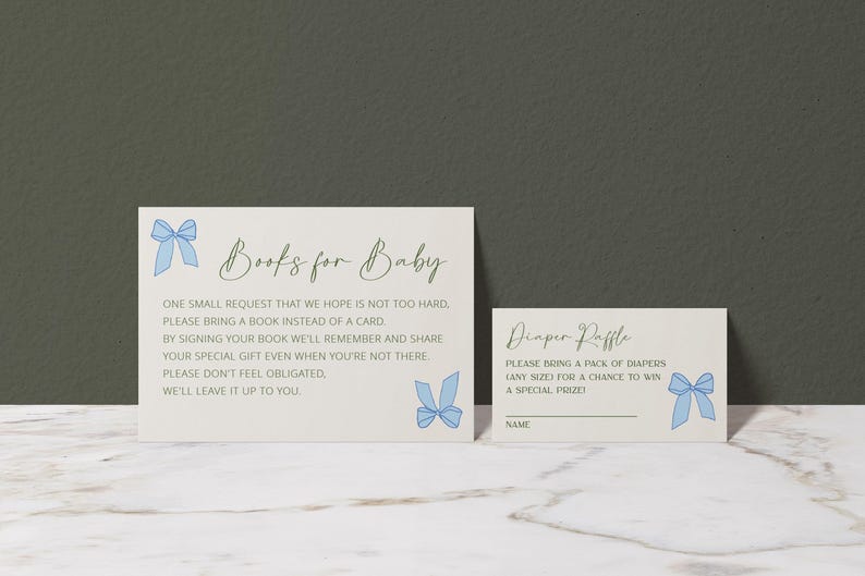 Blue Baby Invite Set, Boy Shower Stationery, Editable Cards, Polka Dots ...