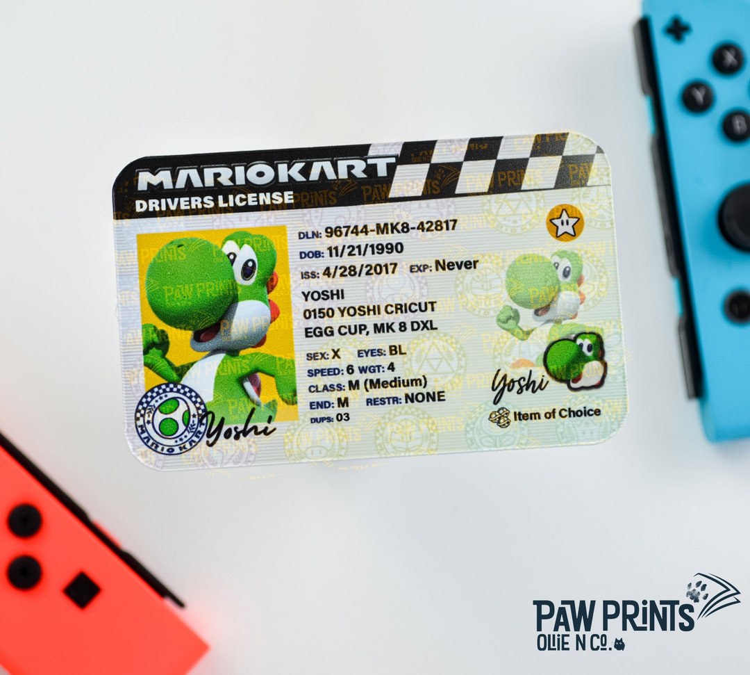 Kart Racing ID Card | Gag License | Racing Video Game Gift | - Etsy
