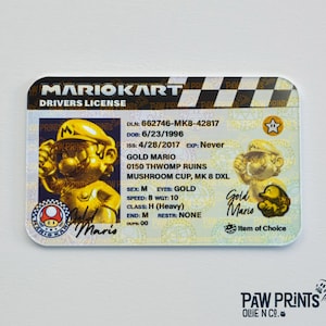 Custom Kart Racing ID Card | Gag License | Racing Video Game Gift - Etsy