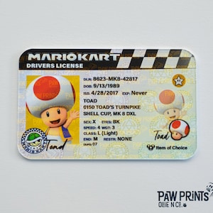 Kart Racing ID Card | Gag License | Racing Video Game Gift | - Etsy