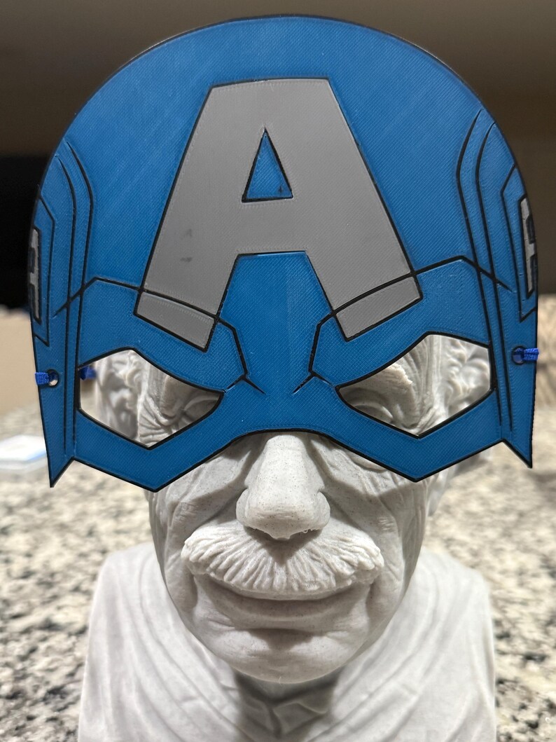 3D Printed Captain America Mask | Comic-inspired Cosplay Face Mask ...
