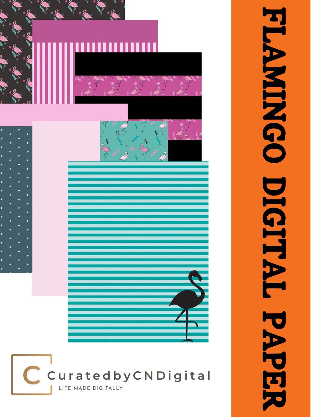 Flamingo Digital Paper - Etsy